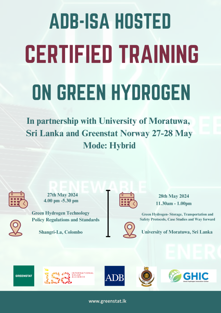 ADB-ISA Hosted Certified Training on Green Hydrogen - Greenstat Sri ...