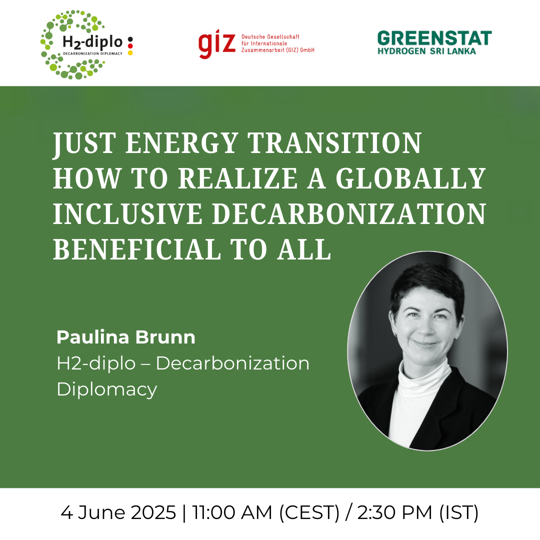 Webinar on: Just Energy Transition – How to realize a globally inclusive decarbonization ...